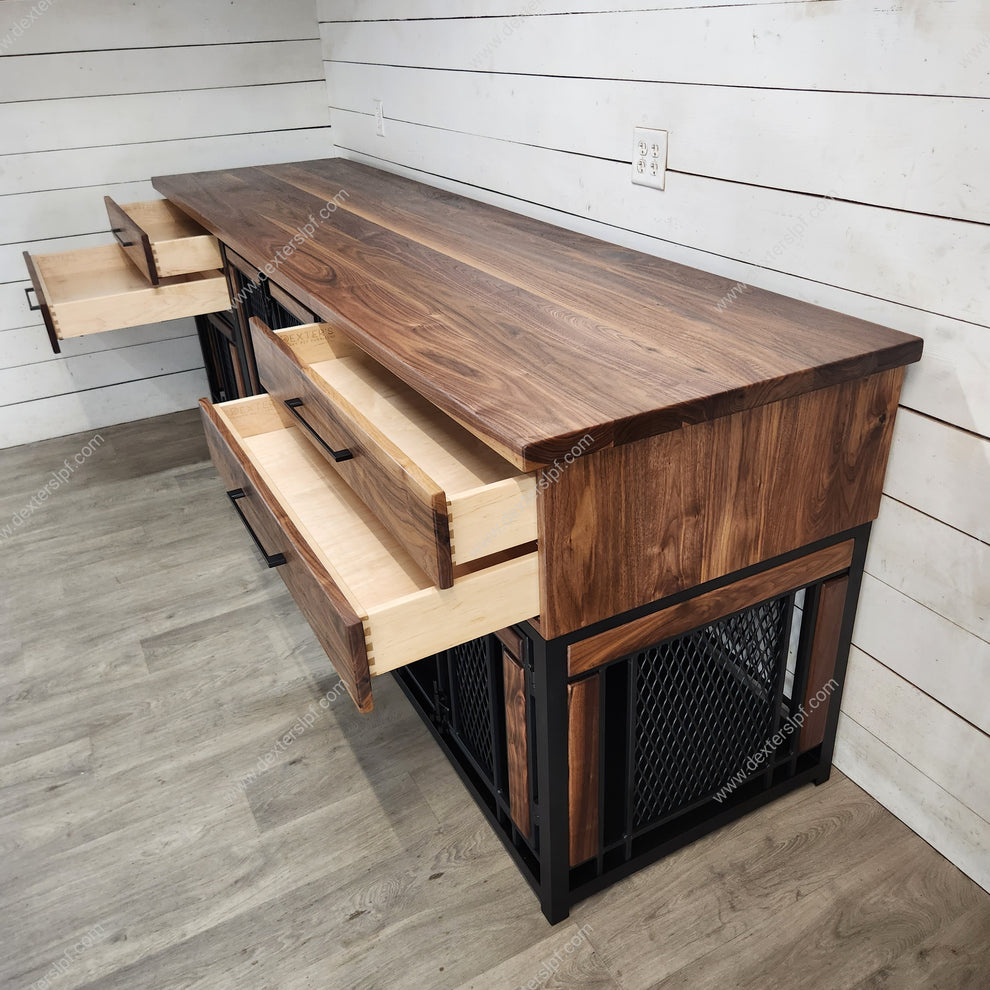 Finnian Triple Custom Dog Crate Furniture | Elegant Multi-Kennel Solut ...